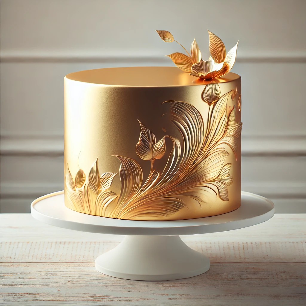 Applying Gold Leaf to a Cake– Edible Gold Leaf