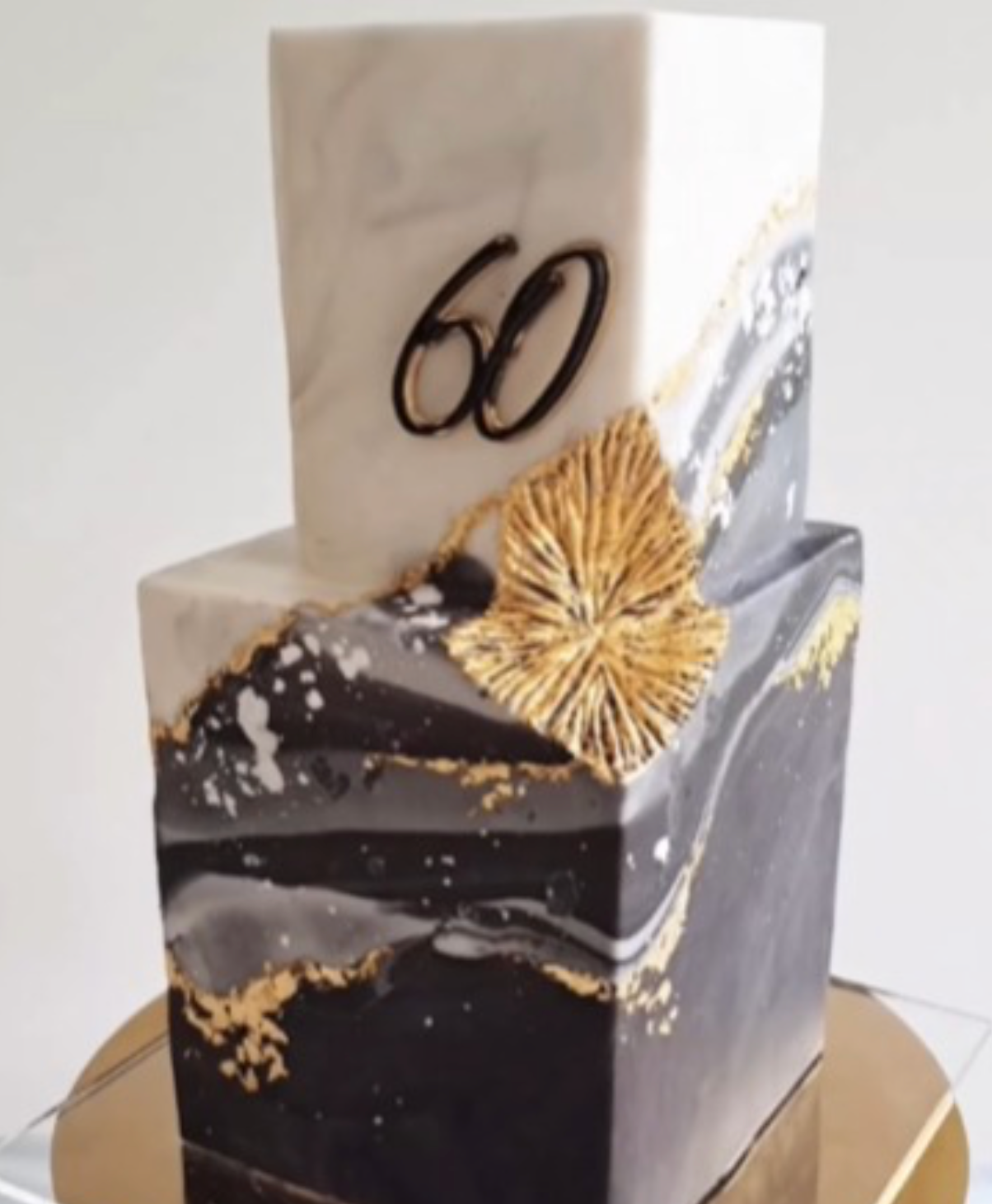 60th Birthday Cake by Perfect Cakes Co– Edible Gold Leaf