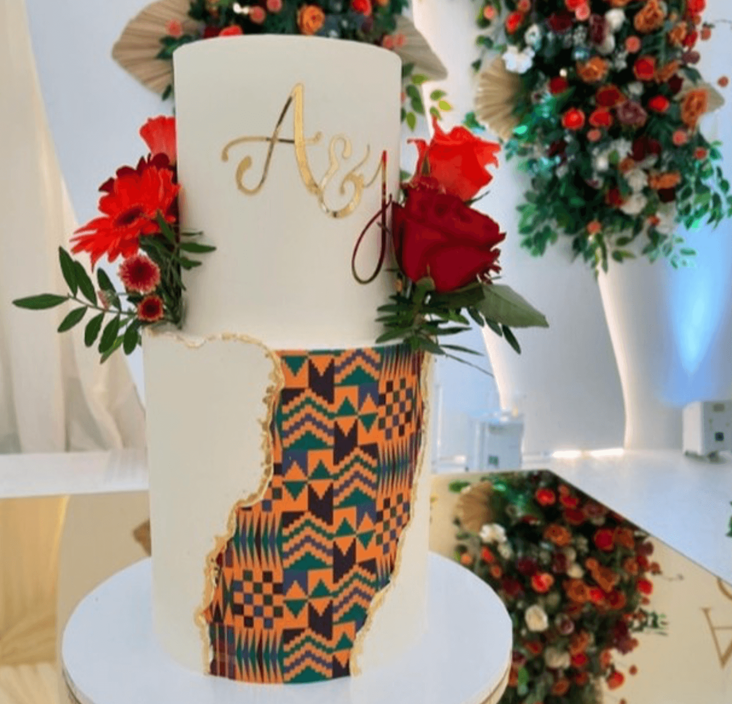 Kente Cloth Cake by Rosie Bakes– Edible Gold Leaf