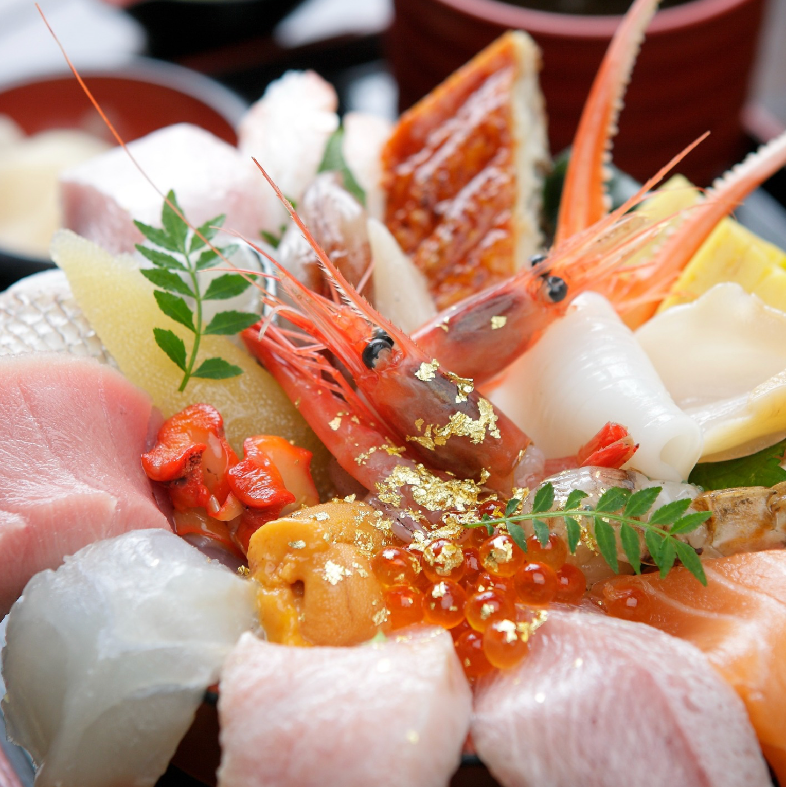 Japanese seafood with Edible Gold – Edible Gold Leaf